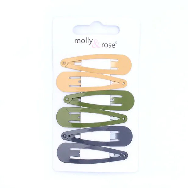6 Hair Clips in Natural Colors – SofiaGaver.dk